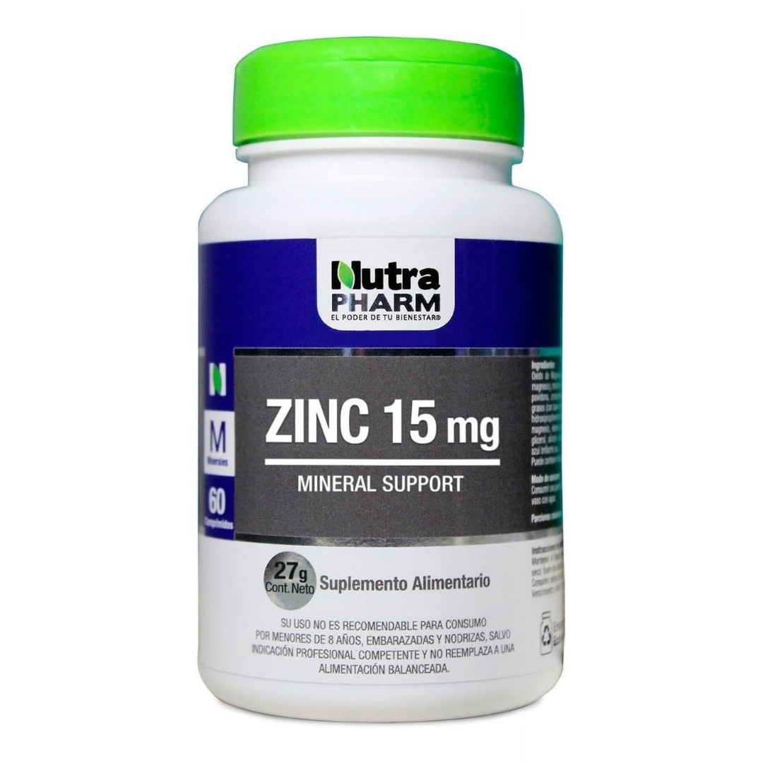 ZINC COM 15 MG X 60 NUTRAPHARM – kfarma
